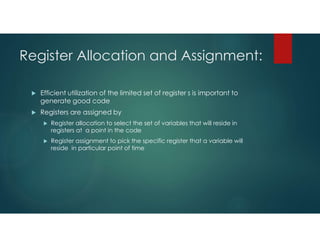 Issues in the design of Code Generator | PDF