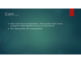 Issues in the design of Code Generator | PDF