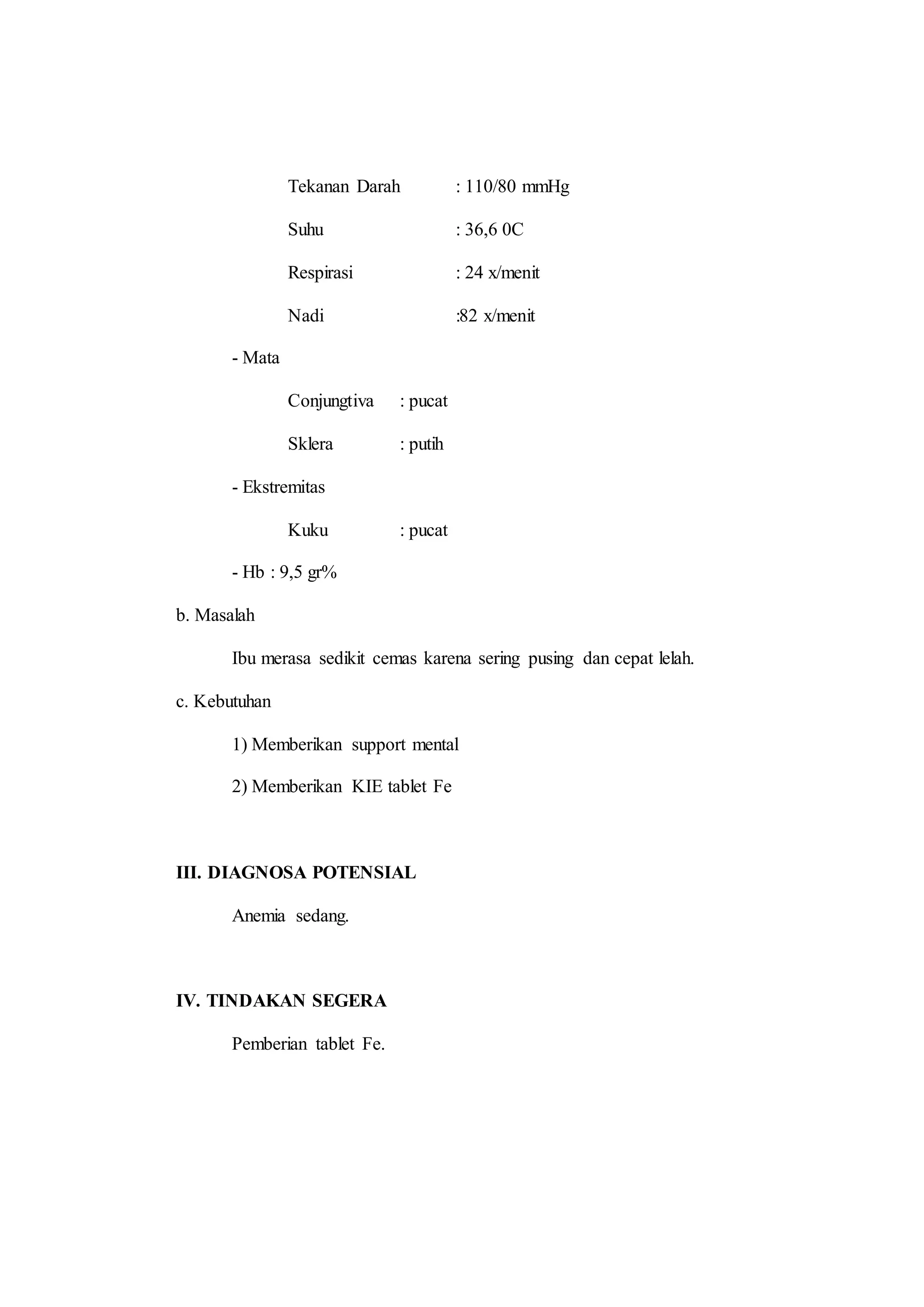 askeb anemia ringan | DOCX