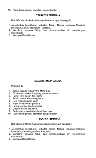 Dasa darma pramuka | DOCX