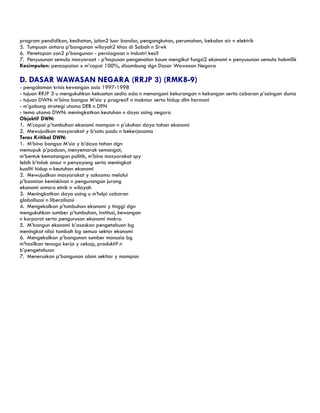 Dasar Pembangunan Negara Malaysia Sepintas Lalu | PDF