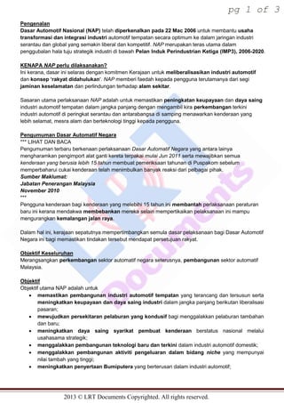Dasar automotif Nasional (NAP) | PDF