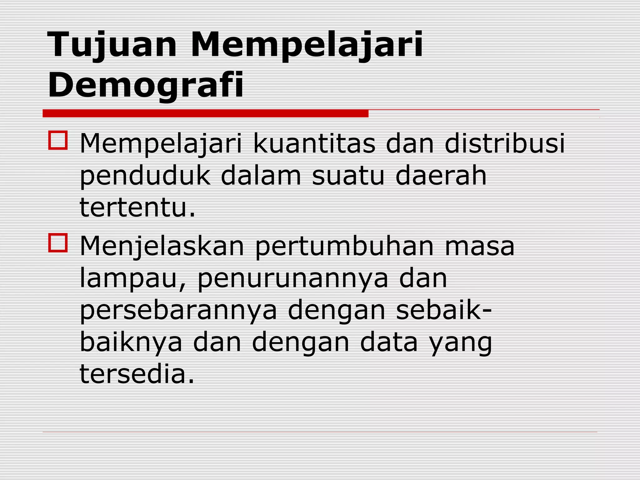 Dasar-dasar Demografi | PPT