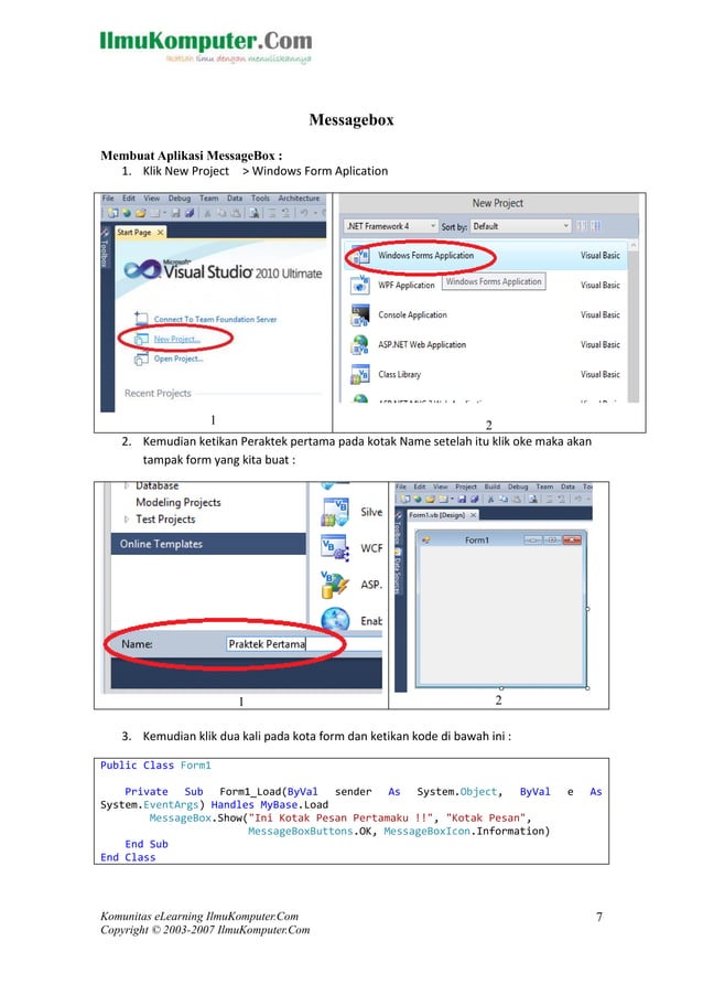 Dasar dasar-pemrograman-visual-studio-2010 | PDF