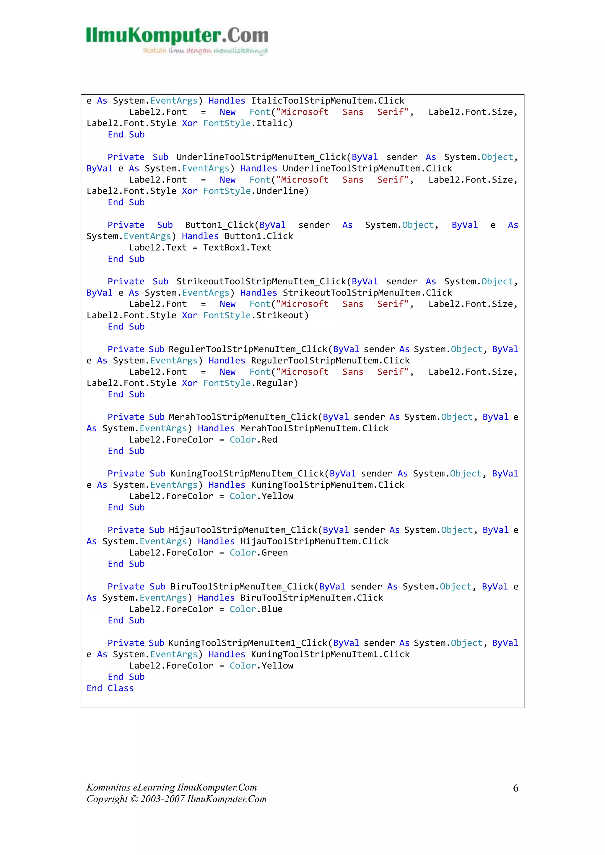 Dasar dasar-pemrograman-visual-studio-2010 | PDF