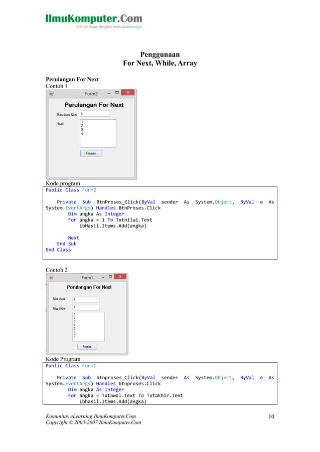 Dasar dasar-pemrograman-visual-studio-2010 | PDF