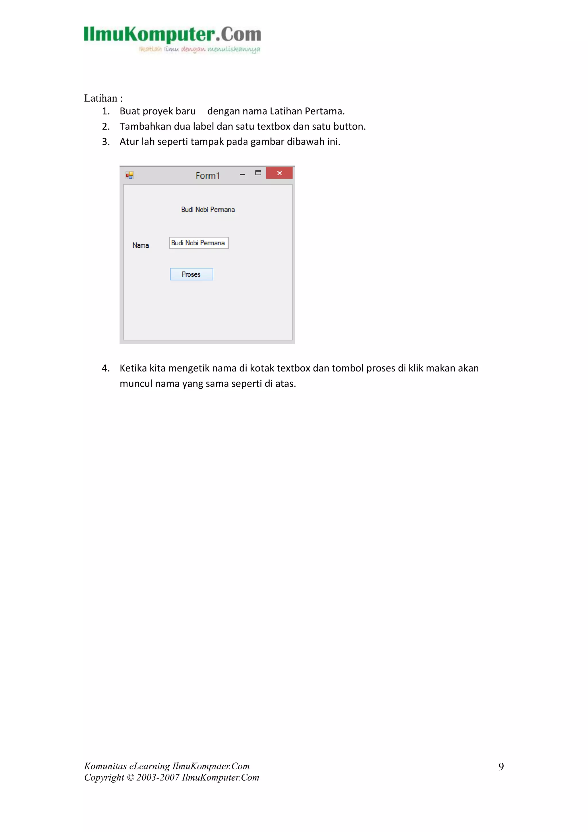 Dasar dasar-pemrograman-visual-studio-2010 | PDF