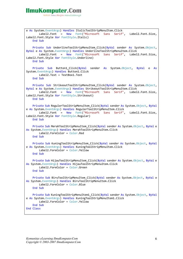 Dasar dasar-pemrograman-visual-studio-2010 | PDF