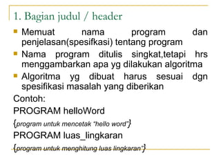 Dasar Dasar Algoritma | PPT