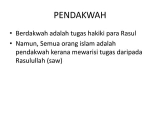 Dasar dasar dakwah | PPTX