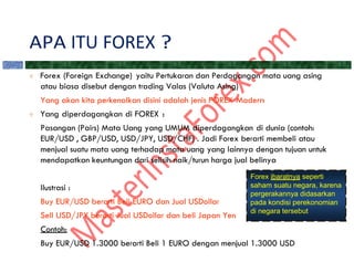 Dasar dasar forex trading online | PDF