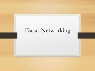 Dasar-dasar jaringan networking atau topology | PPT