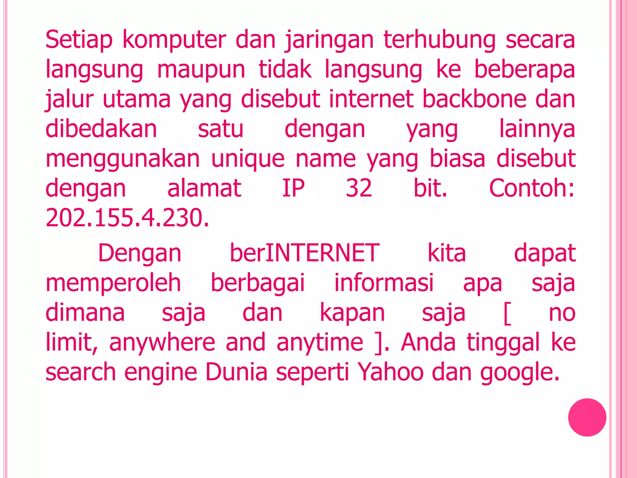 Memahami Dasar dasar jaringan internet Microsoft Power Point | PPTX