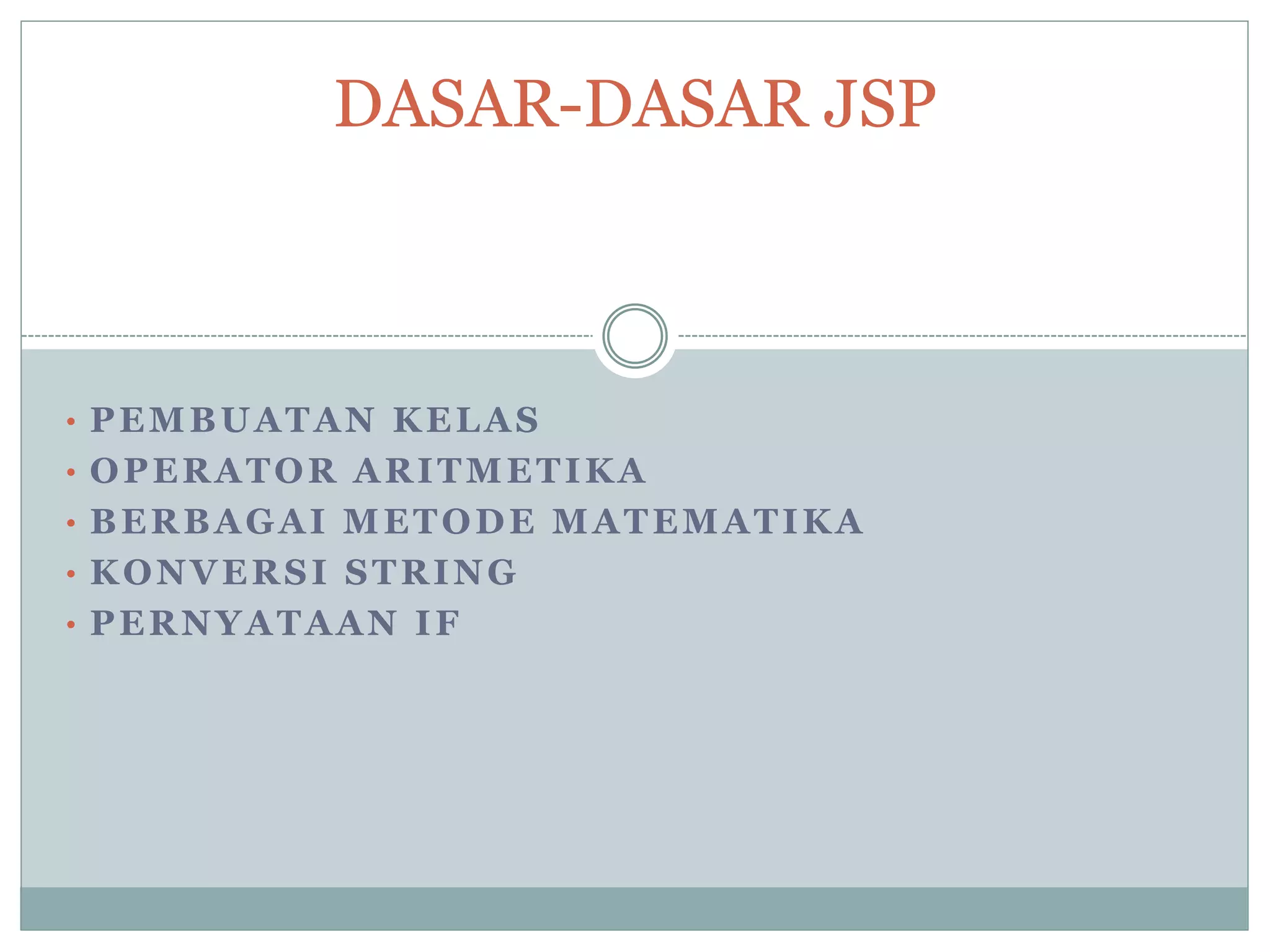Dasar dasar JSP | PPT