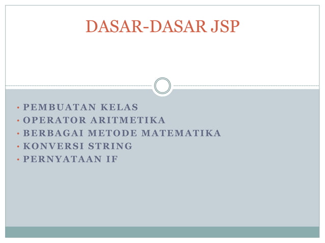 Dasar dasar JSP | PPTX