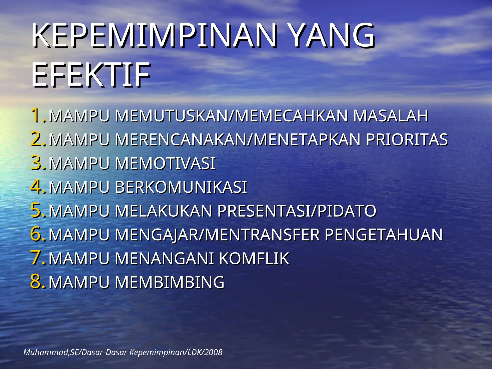 Dasar-Dasar Kepemimpinan (materi LDKS.ppt
