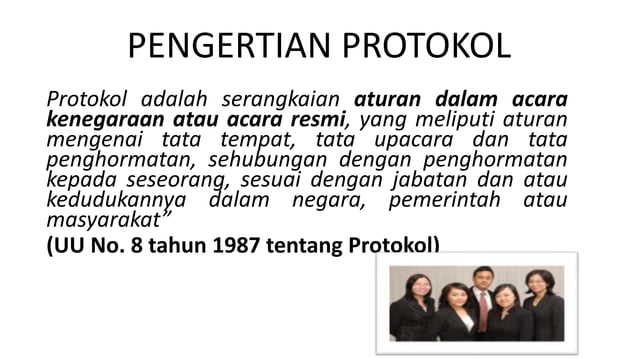 Dasar dasar keprotokolan | PPTX
