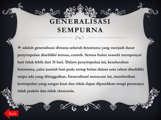 Dasar dasar logika= generalisasi berpikir | PPTX