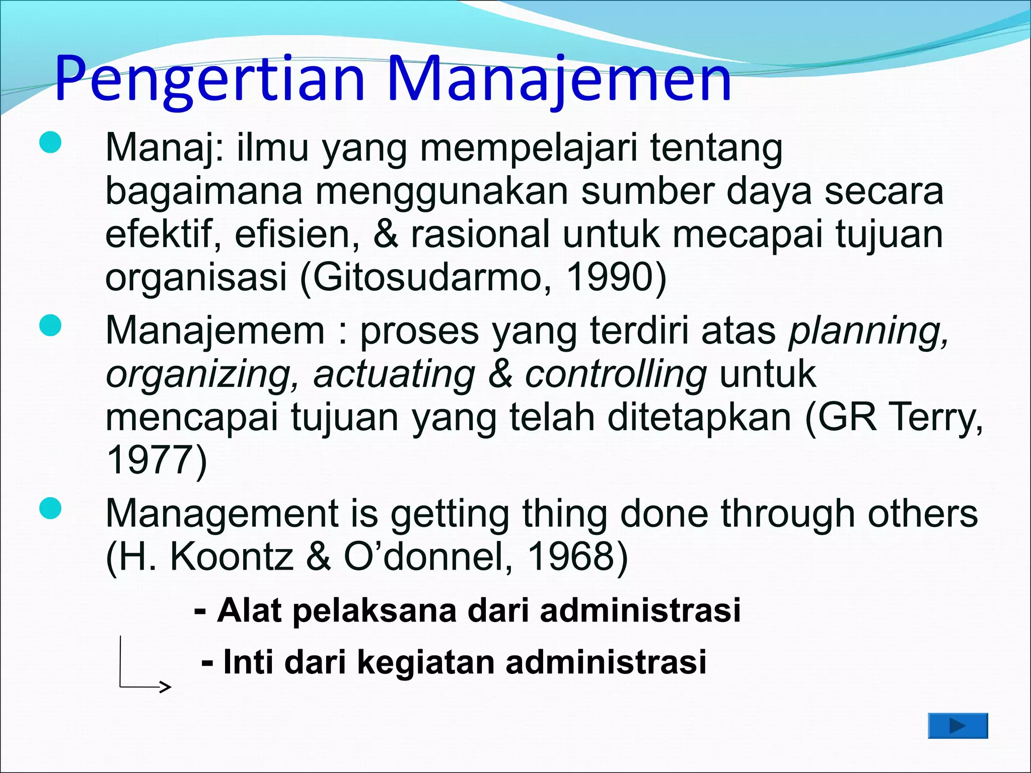 Dasar dasar manajemen | PPT