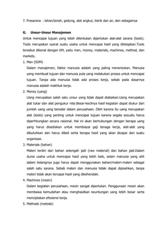 Dasar dasar manajemen (elaborasi) jadi | DOCX