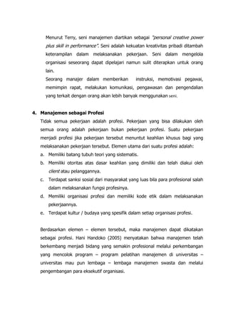 Dasar dasar manajemen (elaborasi) jadi | DOCX
