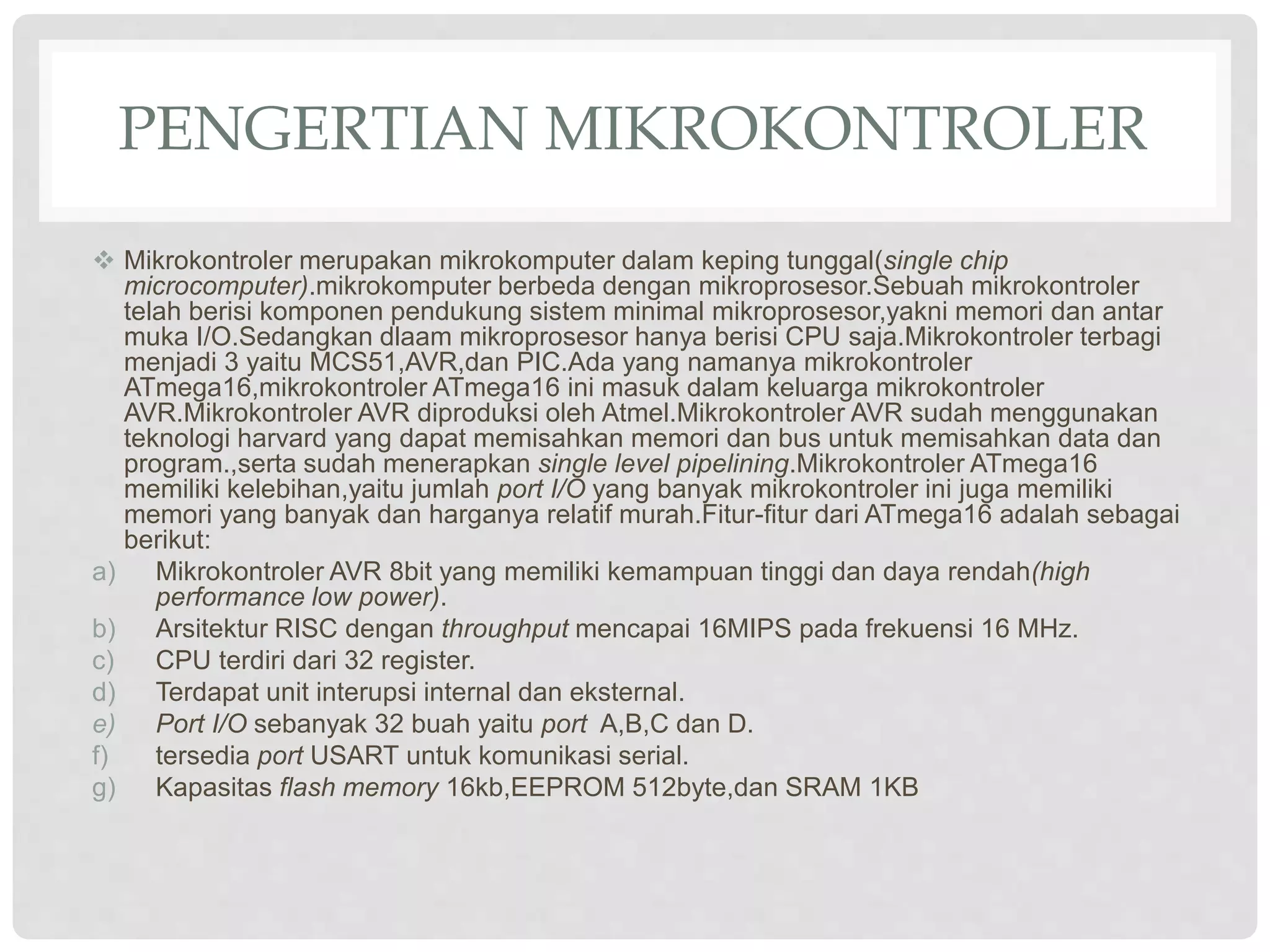 Dasar dasar mikrokontroler | PPTX