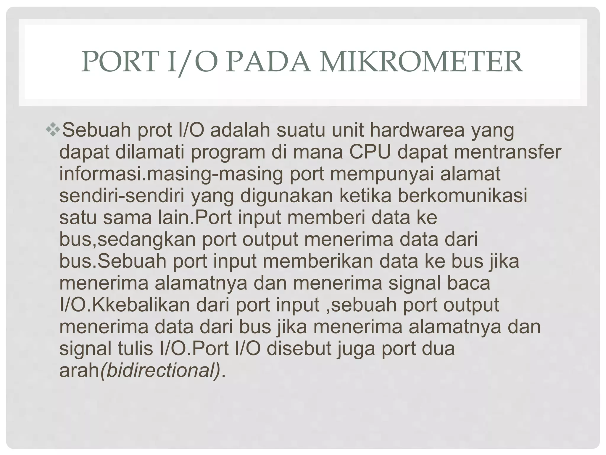 Dasar dasar mikrokontroler | PPTX