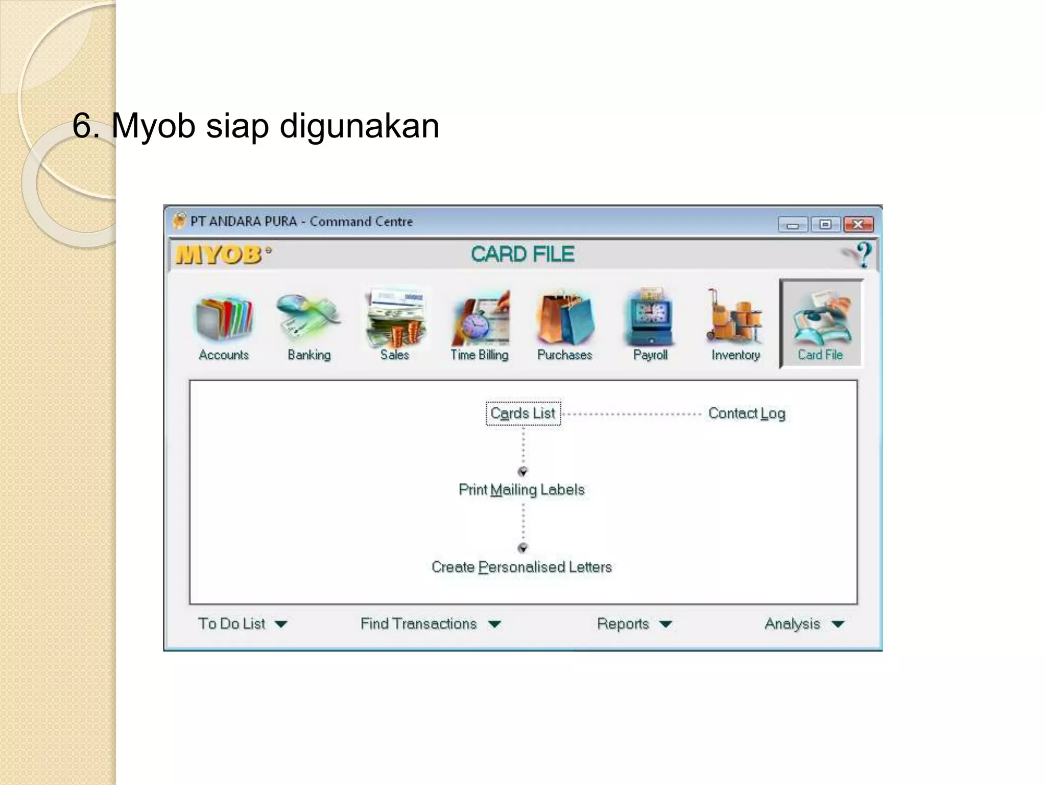 Dasar dasar myob | PPTX