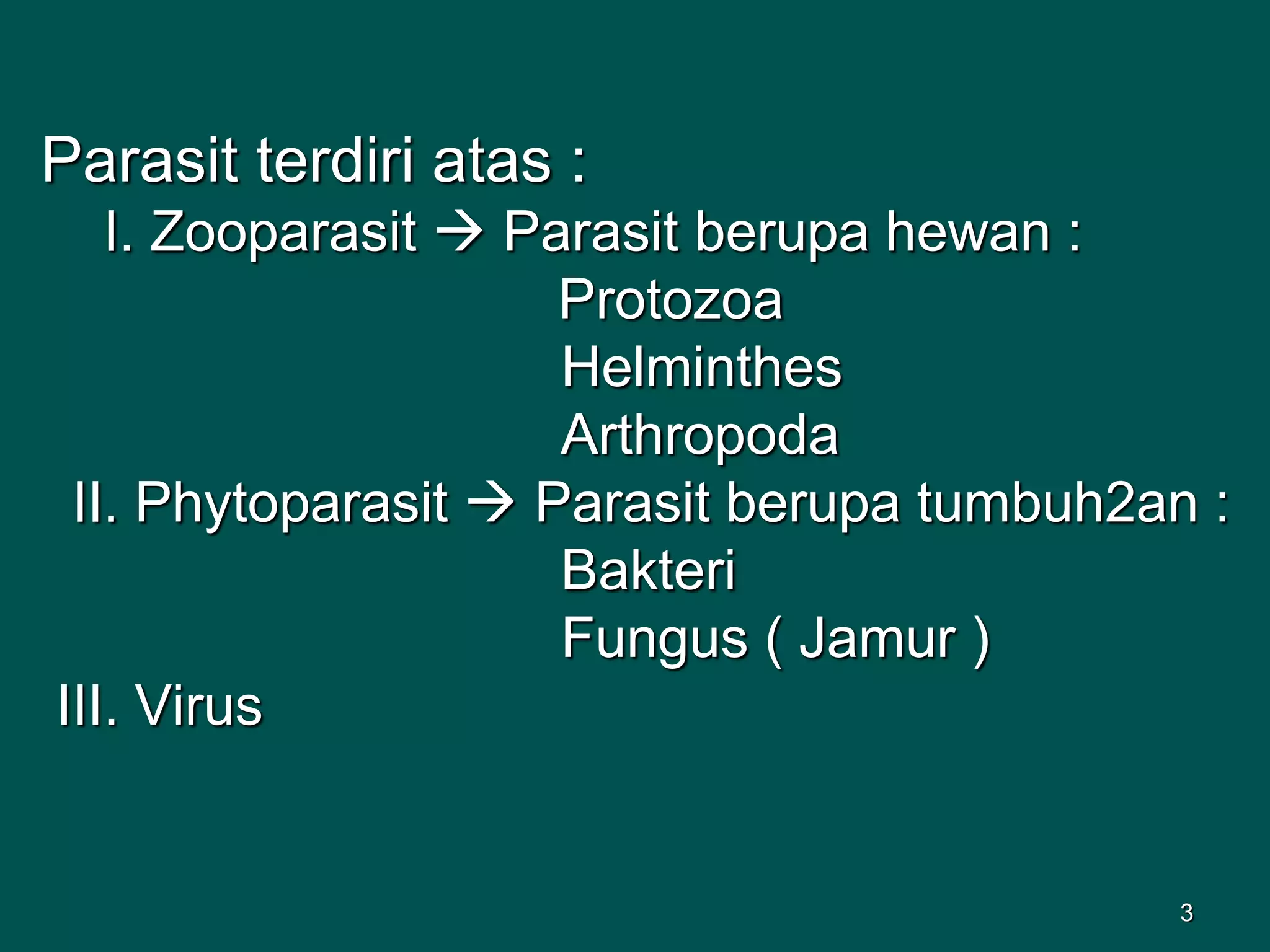 Dasar-dasar parasitologi | PPT