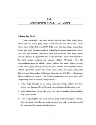 Dasar-Dasar Pengertian Moral | PDF
