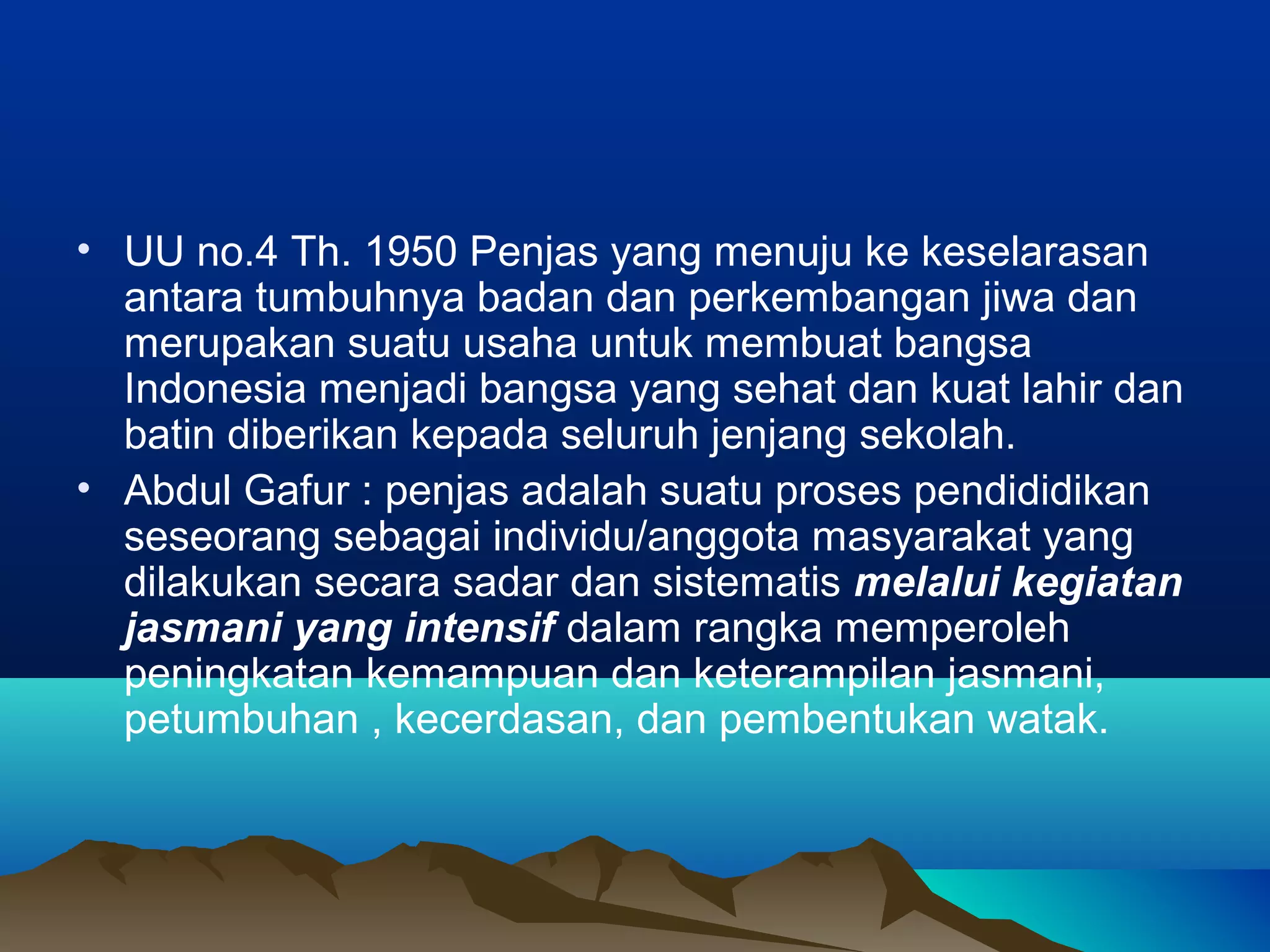 Dasar dasar penjas i | PPT