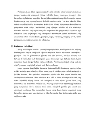 Dasar dasar perilaku individu | DOCX