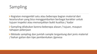Dasar-dasar sampling batubara dan mineral.pptx