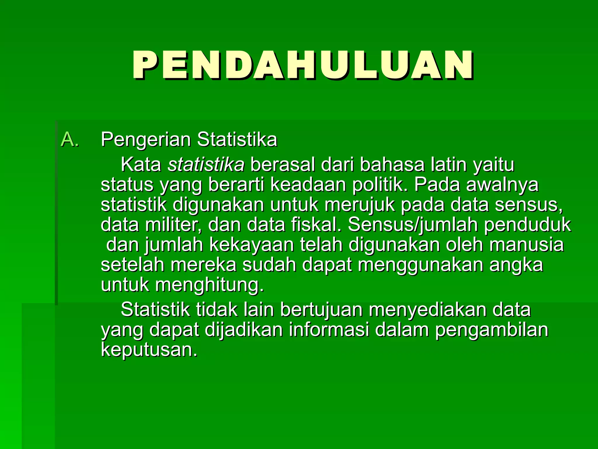 Dasar Dasar Statistika | PPT