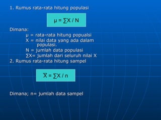 Dasar Dasar Statistika | PPT