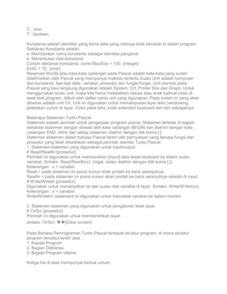 Dasar dasar turbo pascal | DOCX