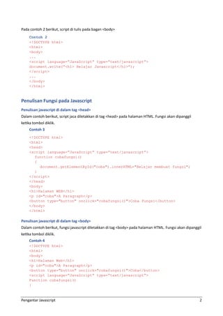Dasar-dasar javascript | PDF