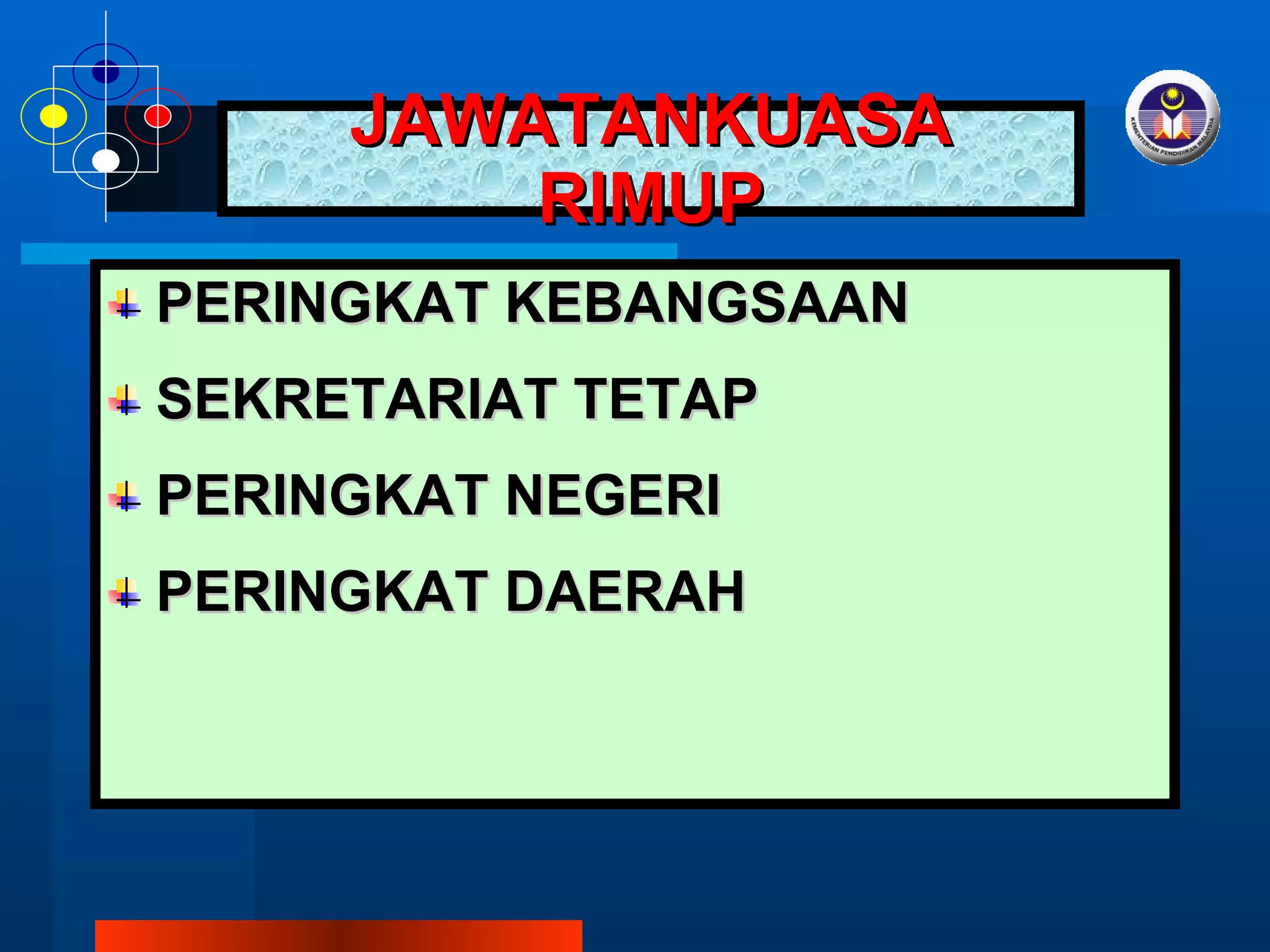 Dasar Pelaksanaan Rimup 2008 | PPT