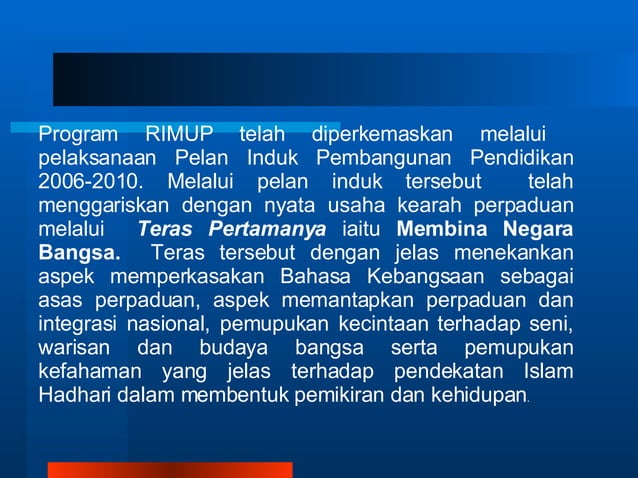 Dasar Pelaksanaan Rimup 2008 | PPT