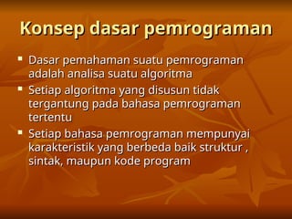 Dasar Pemrograman komputer materi ilmu komputer | PPT