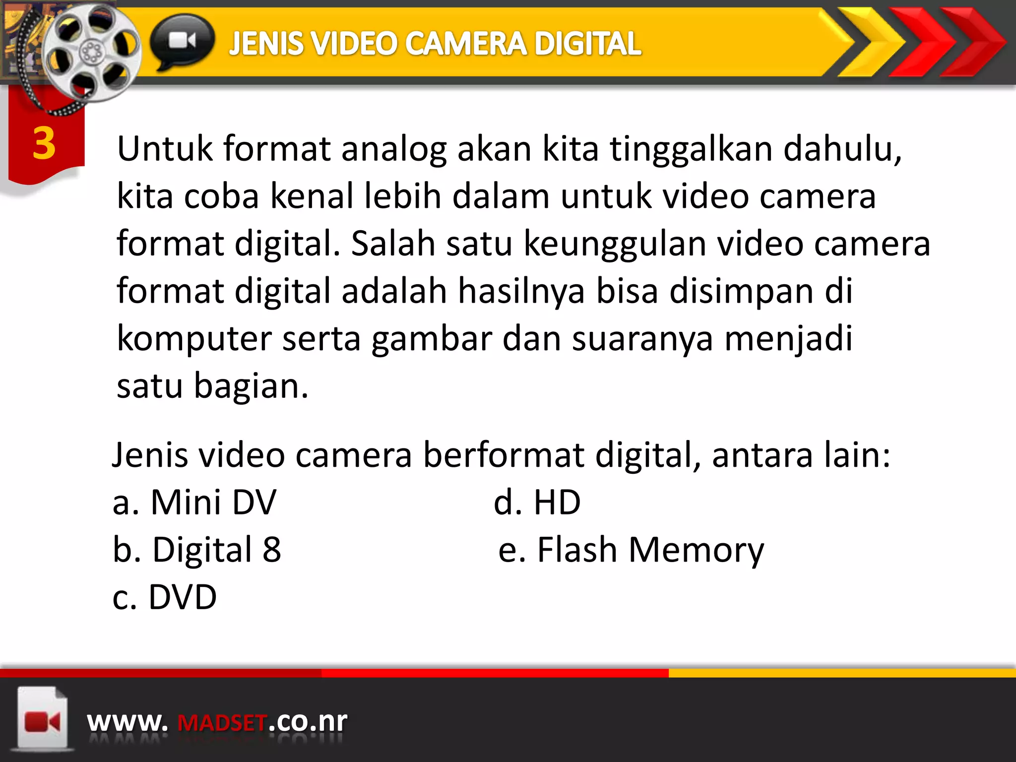 Dasar Penggunaan video camera | PPTX