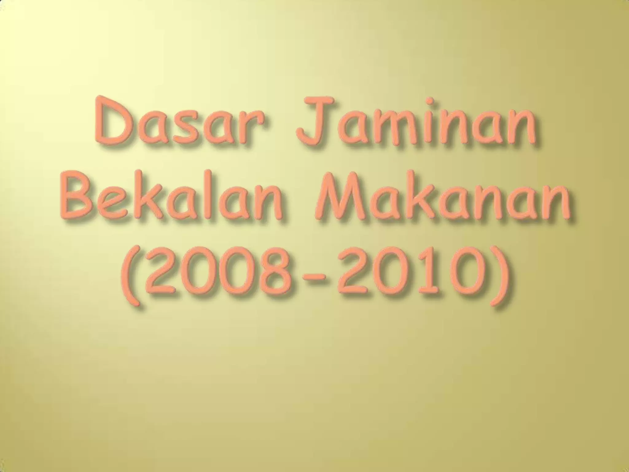 Dasar Agromakanan & Dasar Jaminan Bekalan Makanan | PPTX