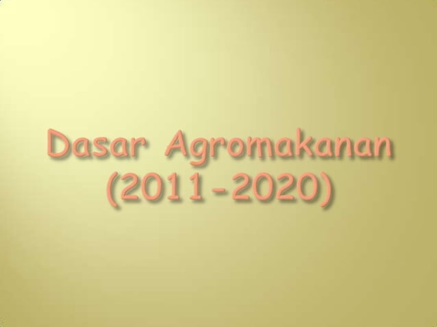 Dasar Agromakanan & Dasar Jaminan Bekalan Makanan | PPTX