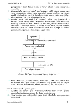 Dasar Algoritma | PDF