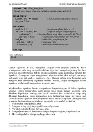 Dasar Algoritma | PDF