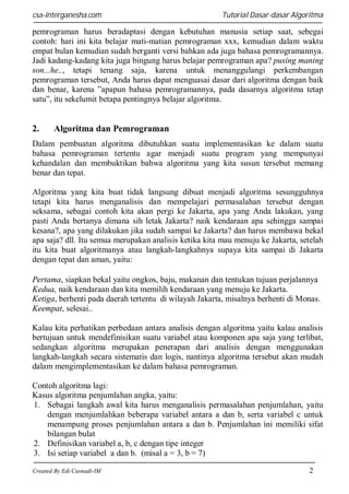 Dasar Algoritma | PDF