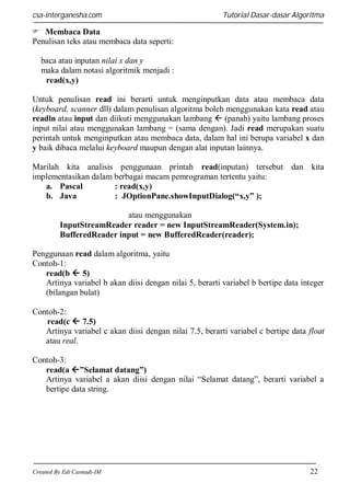 Dasar Algoritma | PDF