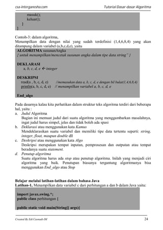 Dasar Algoritma | PDF