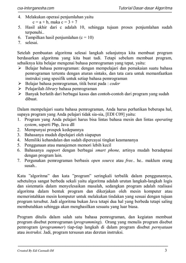 Dasar Algoritma | PDF