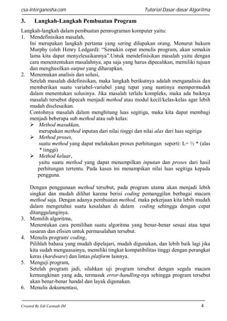 Dasar Algoritma | PDF